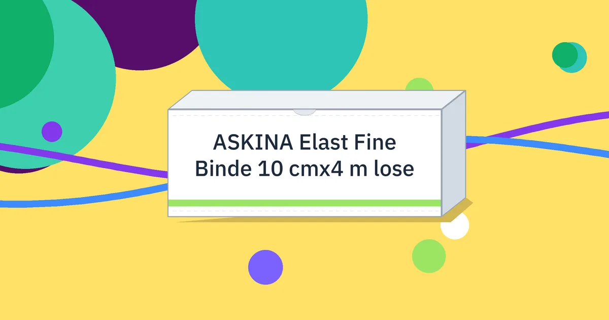 Symbolbild: Packung mit der Aufschrift ASKINA Elast Fine Binde 10 cmx4 m lose (PZN 16515700) – Verfügbarkeit und Bezug in Apotheken in Frankfurt am Main