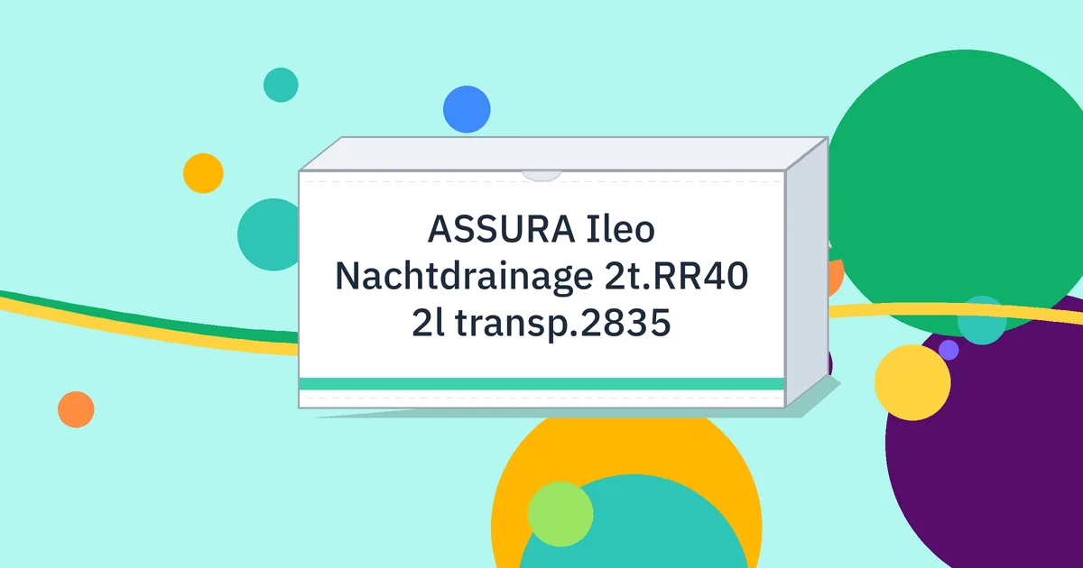 Symbolbild: Packung mit der Aufschrift ASSURA Ileo Nachtdrainage 2t.RR40 2l transp.2835 (PZN 00742256) – Verfügbarkeit und Bezug in Apotheken in Frankfurt am Main