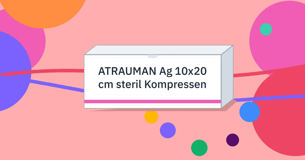 Symbolbild: Packung mit der Aufschrift ATRAUMAN Ag 10x20 cm steril Kompressen (PZN 17380840) – Verfügbarkeit und Bezug in Apotheken in Frankfurt am Main