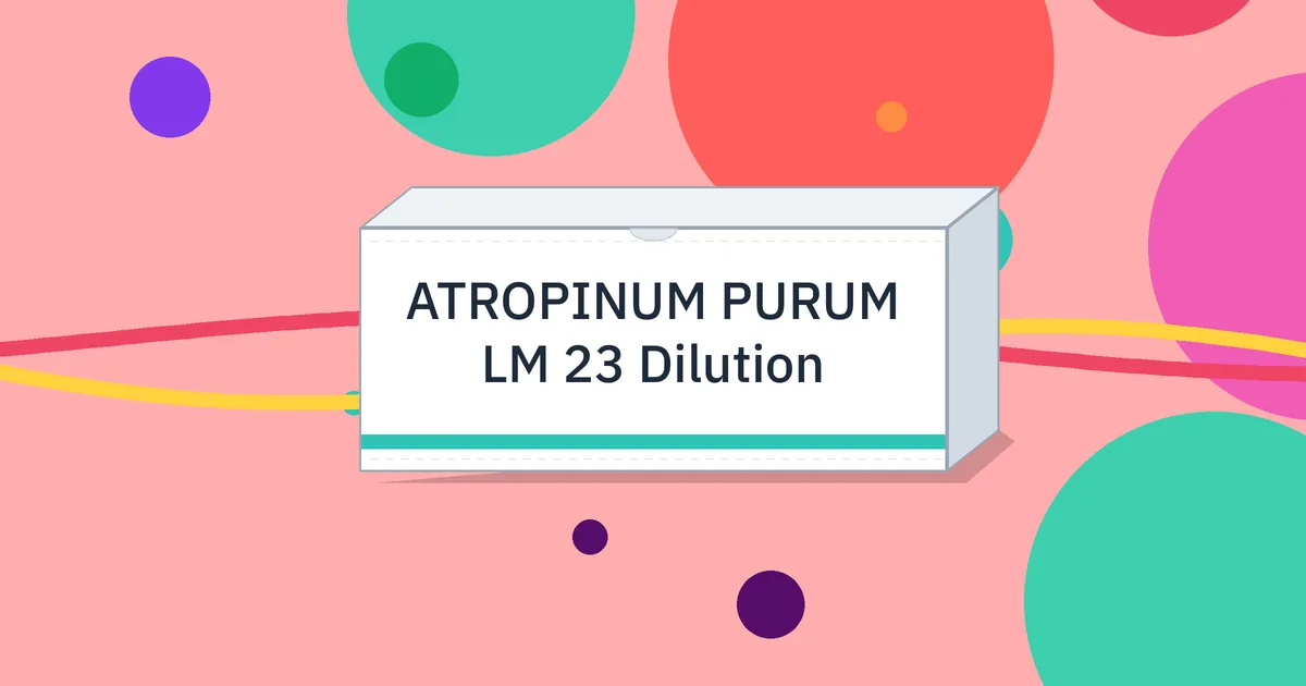 Symbolbild: Packung mit der Aufschrift ATROPINUM PURUM LM 23 Dilution (PZN 12782605) – Verfügbarkeit und Bezug in Apotheken in Frankfurt am Main