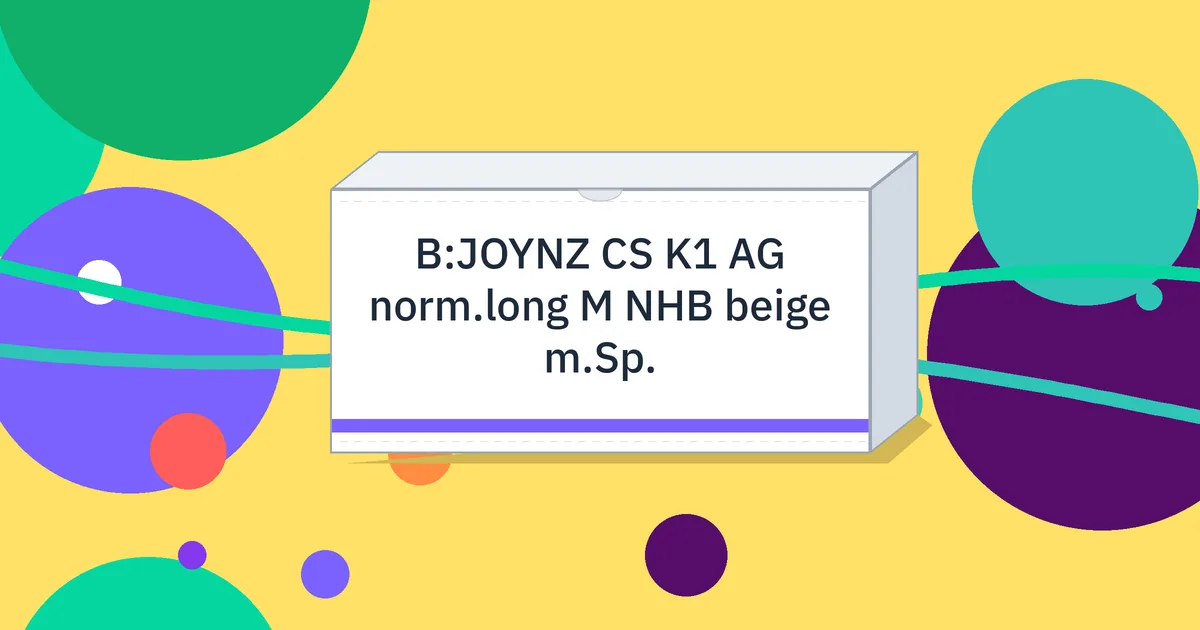 Symbolbild: Packung mit der Aufschrift B:JOYNZ CS K1 AG norm.long M NHB beige m.Sp. (PZN 20533879) – Verfügbarkeit und Bezug in Apotheken in Frankfurt am Main