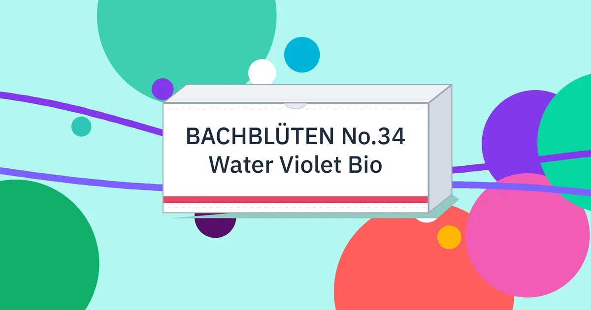 Symbolbild: Packung mit der Aufschrift BACHBLÜTEN No.34 Water Violet Bio (PZN 10310859) – Verfügbarkeit und Bezug in Apotheken in Frankfurt am Main