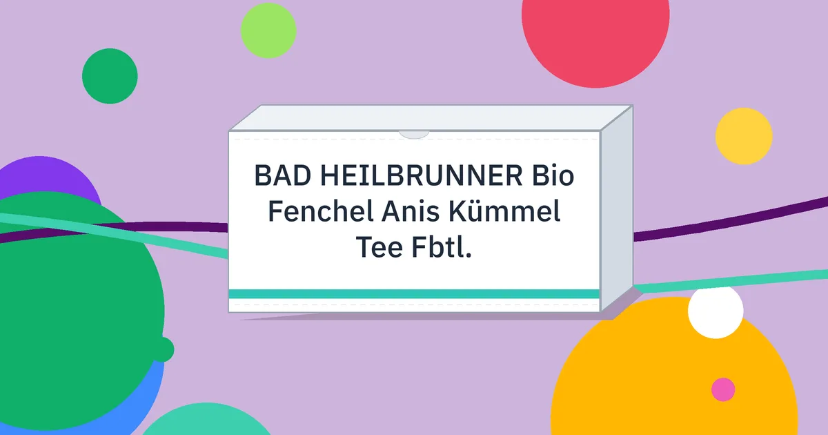 Symbolbild: Packung mit der Aufschrift BAD HEILBRUNNER Bio Fenchel Anis Kümmel Tee Fbtl. (PZN 18825072) – Verfügbarkeit und Bezug in Apotheken in Frankfurt am Main