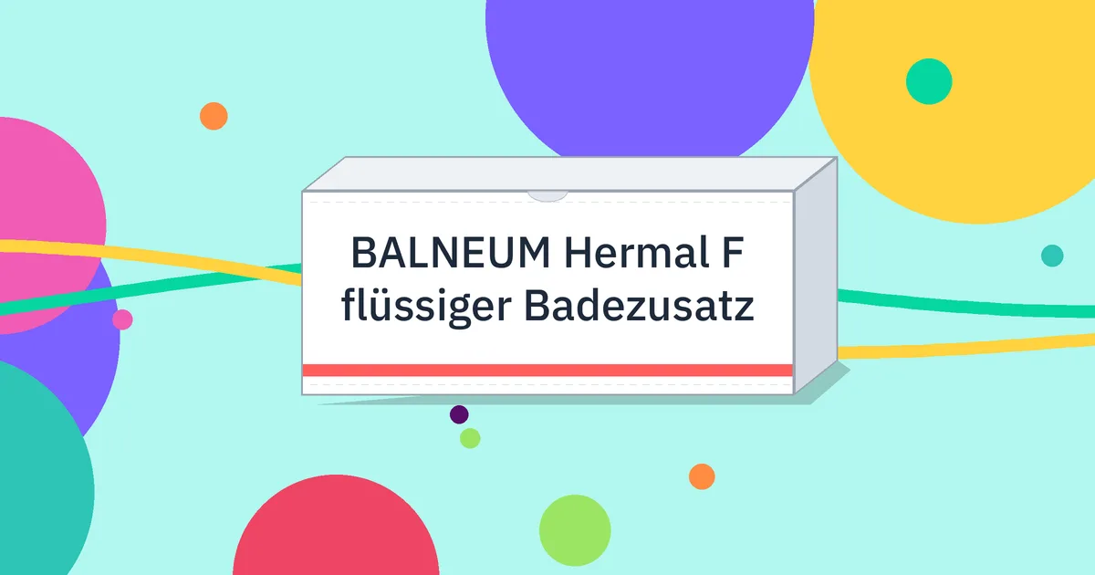 Symbolbild: Packung mit der Aufschrift BALNEUM Hermal F flüssiger Badezusatz (PZN 07368097) – Verfügbarkeit und Bezug in Apotheken in Frankfurt am Main