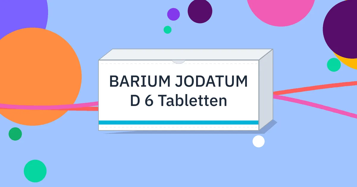 Symbolbild: Packung mit der Aufschrift BARIUM JODATUM D 6 Tabletten (PZN 01760055) – Verfügbarkeit und Bezug in Apotheken in Frankfurt am Main