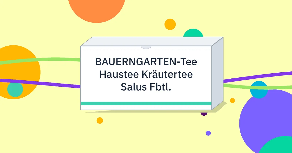 Symbolbild: Packung mit der Aufschrift BAUERNGARTEN-Tee Haustee Kräutertee Salus Fbtl. (PZN 12543148) – Verfügbarkeit und Bezug in Apotheken in Frankfurt am Main