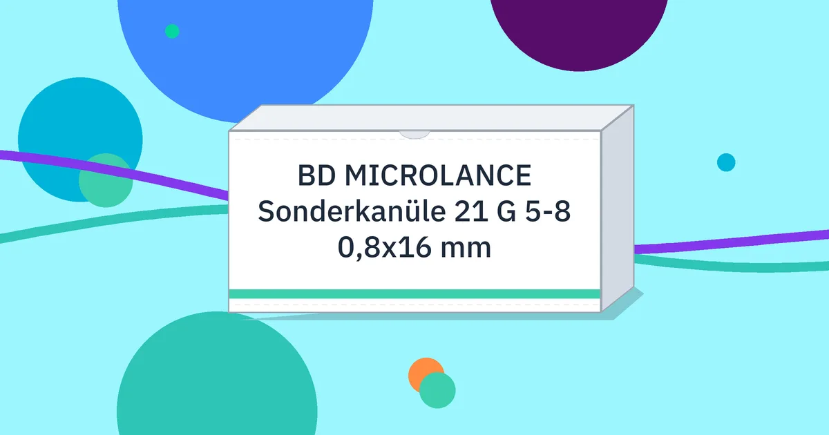 Symbolbild: Packung mit der Aufschrift BD MICROLANCE Sonderkanüle 21 G 5-8 0,8x16 mm (PZN 16016411) – Verfügbarkeit und Bezug in Apotheken in Frankfurt am Main
