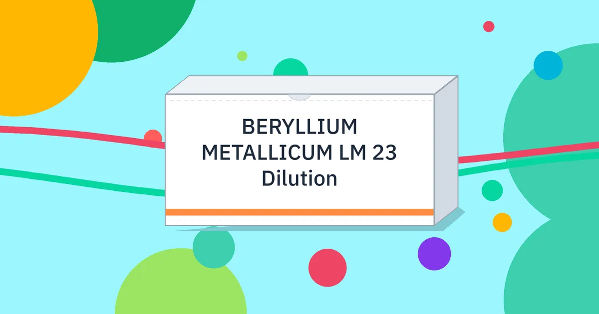 Symbolbild: Packung mit der Aufschrift BERYLLIUM METALLICUM LM 23 Dilution (PZN 12793477) – Verfügbarkeit und Bezug in Apotheken in Frankfurt am Main