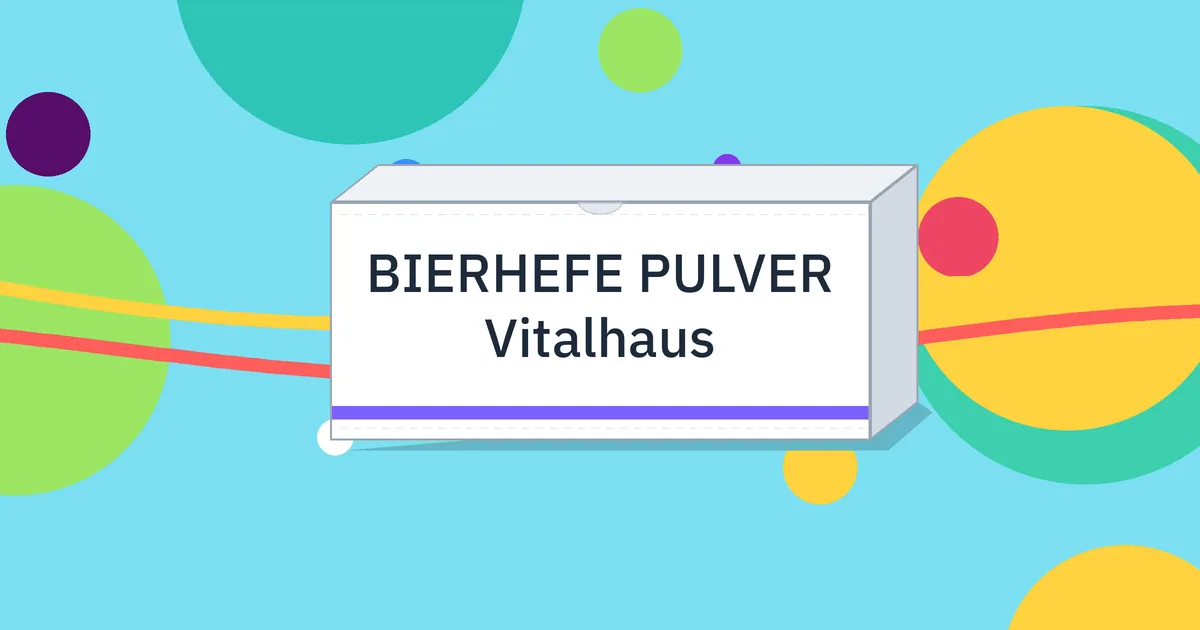 Symbolbild: Packung mit der Aufschrift BIERHEFE PULVER Vitalhaus (PZN 08598824) – Verfügbarkeit und Bezug in Apotheken in Frankfurt am Main