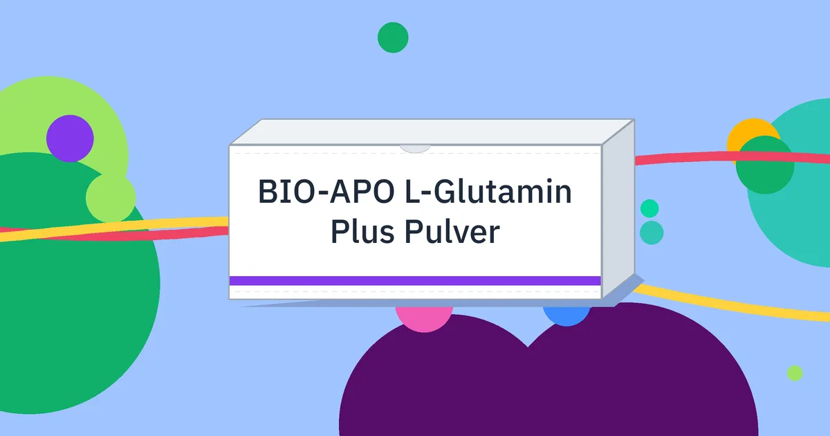 Symbolbild: Packung mit der Aufschrift BIO-APO L-Glutamin Plus Pulver (PZN 19964752) – Verfügbarkeit und Bezug in Apotheken in Frankfurt am Main