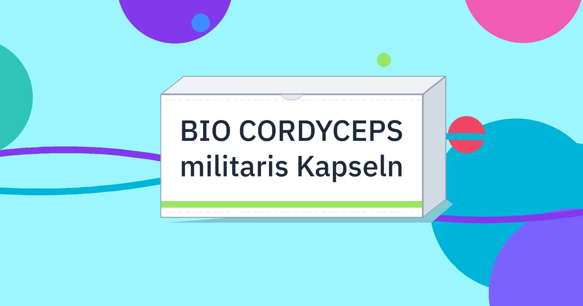Symbolbild: Packung mit der Aufschrift BIO CORDYCEPS militaris Kapseln (PZN 11149320) – Verfügbarkeit und Bezug in Apotheken in Frankfurt am Main