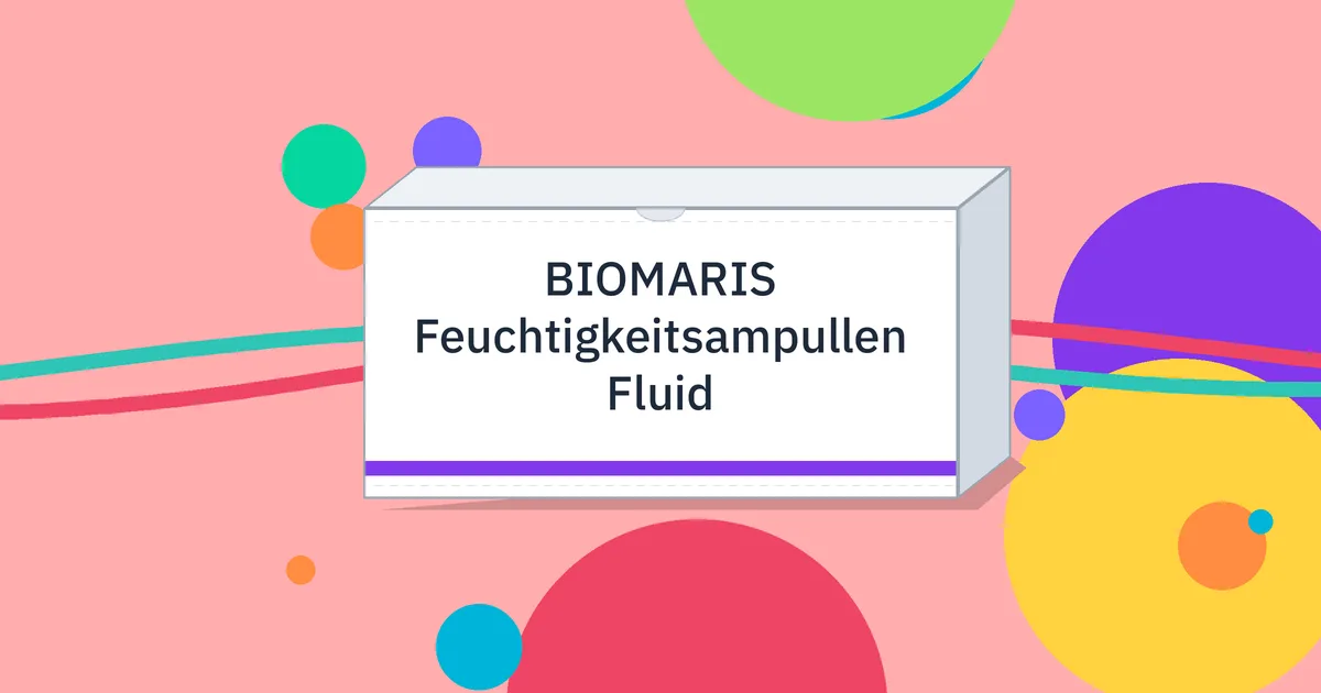 Symbolbild: Packung mit der Aufschrift BIOMARIS Feuchtigkeitsampullen Fluid (PZN 15231975) – Verfügbarkeit und Bezug in Apotheken in Frankfurt am Main