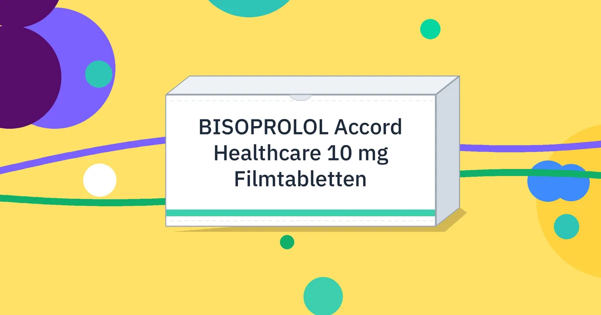 Symbolbild: Packung mit der Aufschrift BISOPROLOL Accord Healthcare 10 mg Filmtabletten (PZN 17271111) – Verfügbarkeit und Bezug in Apotheken in Frankfurt am Main
