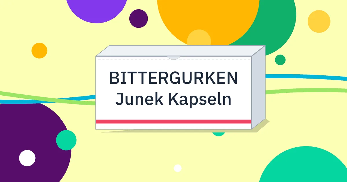 Symbolbild: Packung mit der Aufschrift BITTERGURKEN Junek Kapseln (PZN 16615979) – Verfügbarkeit und Bezug in Apotheken in Frankfurt am Main