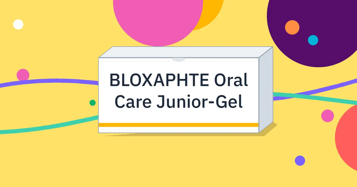 Symbolbild: Packung mit der Aufschrift BLOXAPHTE Oral Care Junior-Gel (PZN 13983228) – Verfügbarkeit und Bezug in Apotheken in Frankfurt am Main