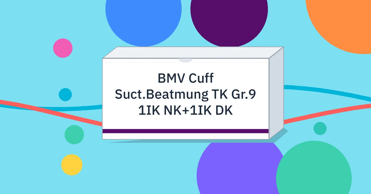 Symbolbild: Packung mit der Aufschrift BMV Cuff Suct.Beatmung TK Gr.9 1IK NK+1IK DK (PZN 18383154) – Verfügbarkeit und Bezug in Apotheken in Frankfurt am Main