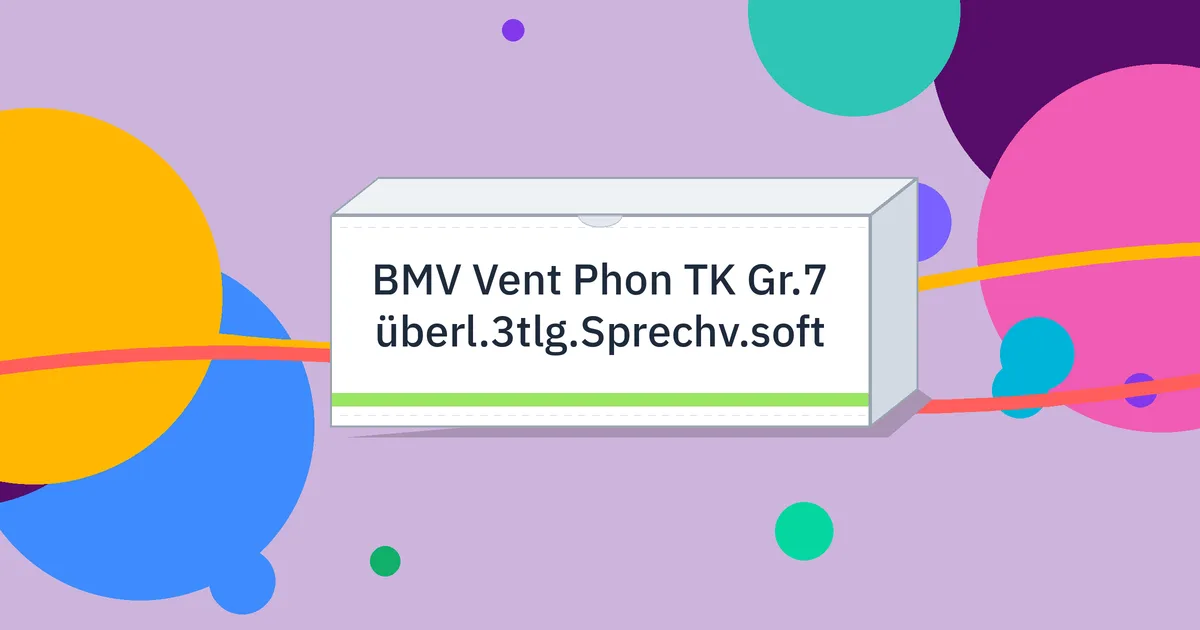 Symbolbild: Packung mit der Aufschrift BMV Vent Phon TK Gr.7 überl.3tlg.Sprechv.soft (PZN 18385868) – Verfügbarkeit und Bezug in Apotheken in Frankfurt am Main