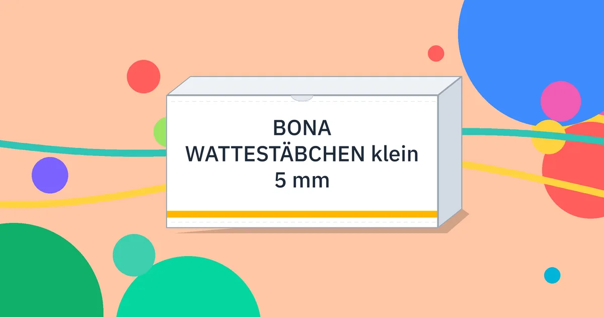 Symbolbild: Packung mit der Aufschrift BONA WATTESTÄBCHEN klein 5 mm (PZN 02404612) – Verfügbarkeit und Bezug in Apotheken in Frankfurt am Main