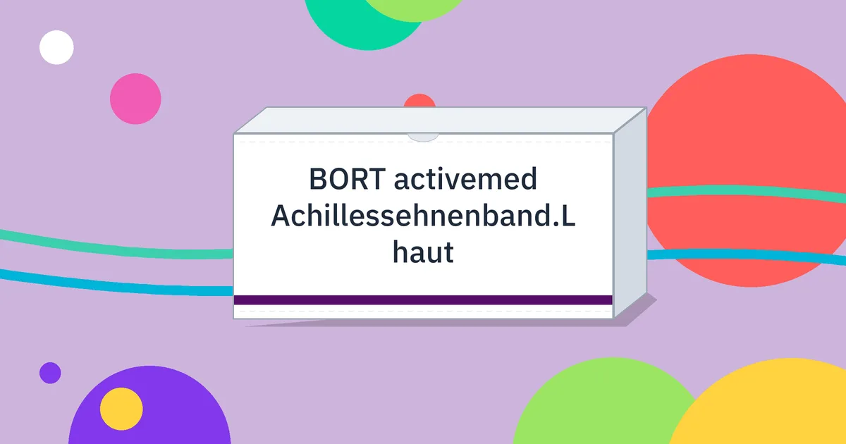 Symbolbild: Packung mit der Aufschrift BORT activemed Achillessehnenband.L haut (PZN 15256544) – Verfügbarkeit und Bezug in Apotheken in Frankfurt am Main