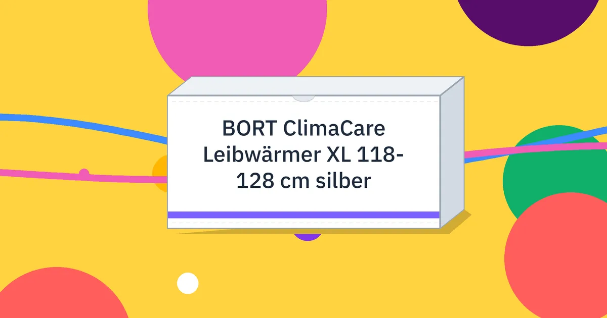 Symbolbild: Packung mit der Aufschrift BORT ClimaCare Leibwärmer XL 118-128 cm silber (PZN 10206866) – Verfügbarkeit und Bezug in Apotheken in Frankfurt am Main