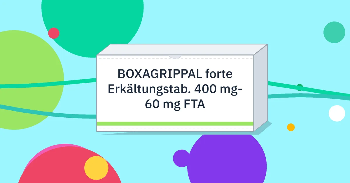 Symbolbild: Packung mit der Aufschrift BOXAGRIPPAL forte Erkältungstab. 400 mg-60 mg FTA (PZN 16758986) – Verfügbarkeit und Bezug in Apotheken in Frankfurt am Main