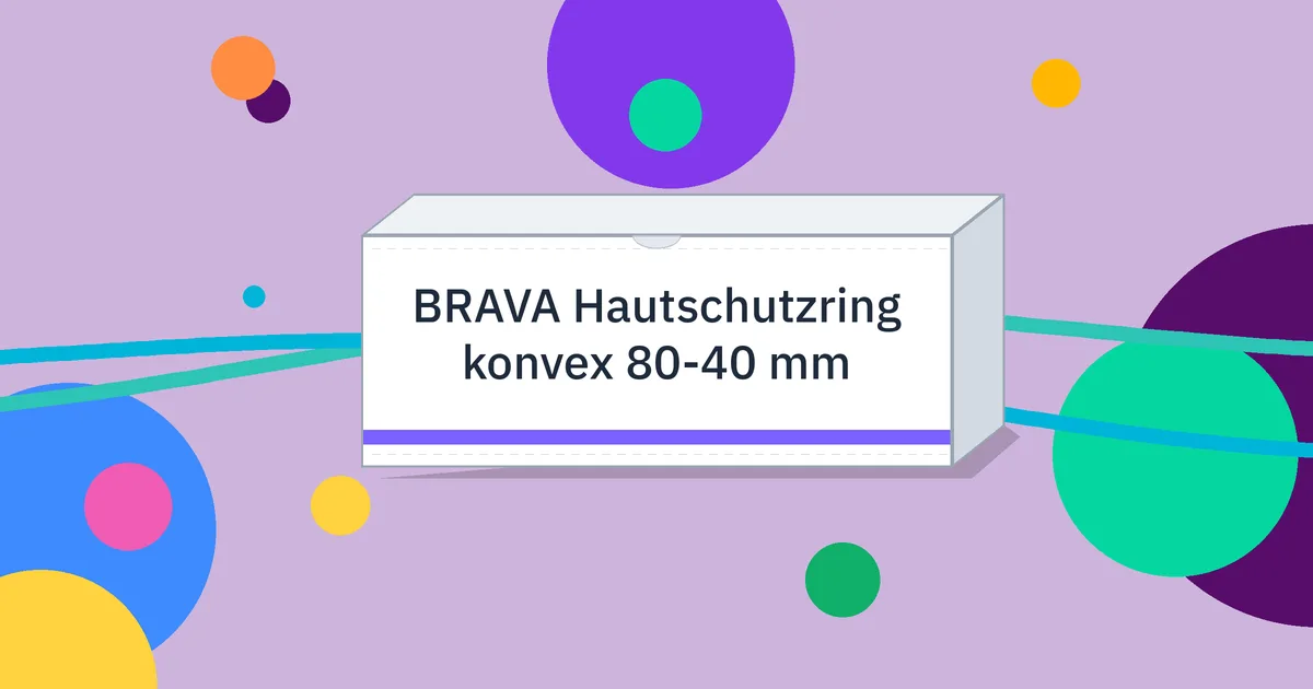 Symbolbild: Packung mit der Aufschrift BRAVA Hautschutzring konvex 80-40 mm (PZN 18224119) – Verfügbarkeit und Bezug in Apotheken in Frankfurt am Main