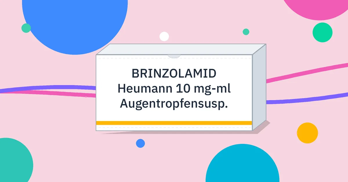 Symbolbild: Packung mit der Aufschrift BRINZOLAMID Heumann 10 mg-ml Augentropfensusp. (PZN 11871241) – Verfügbarkeit und Bezug in Apotheken in Frankfurt am Main