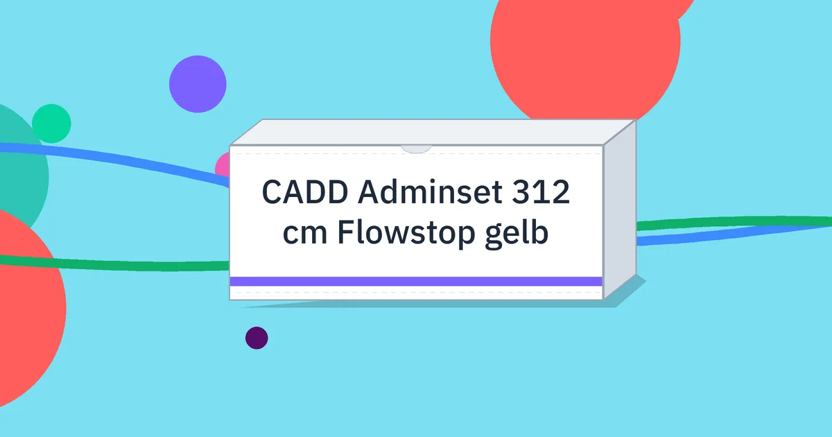 Symbolbild: Packung mit der Aufschrift CADD Adminset 312 cm Flowstop gelb (PZN 11242137) – Verfügbarkeit und Bezug in Apotheken in Frankfurt am Main