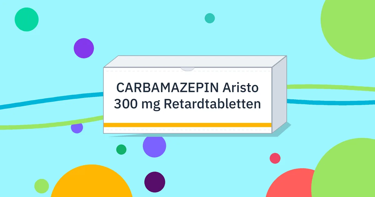 Symbolbild: Packung mit der Aufschrift CARBAMAZEPIN Aristo 300 mg Retardtabletten (PZN 09494759) – Verfügbarkeit und Bezug in Apotheken in Frankfurt am Main