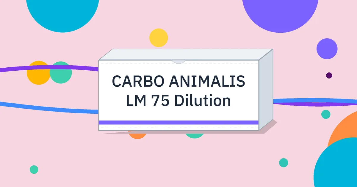 Symbolbild: Packung mit der Aufschrift CARBO ANIMALIS LM 75 Dilution (PZN 12809304) – Verfügbarkeit und Bezug in Apotheken in Frankfurt am Main