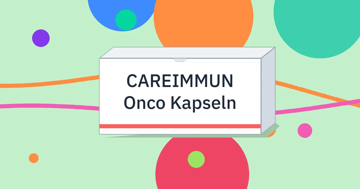 Symbolbild: Packung mit der Aufschrift CAREIMMUN Onco Kapseln (PZN 12599858) – Verfügbarkeit und Bezug in Apotheken in Frankfurt am Main