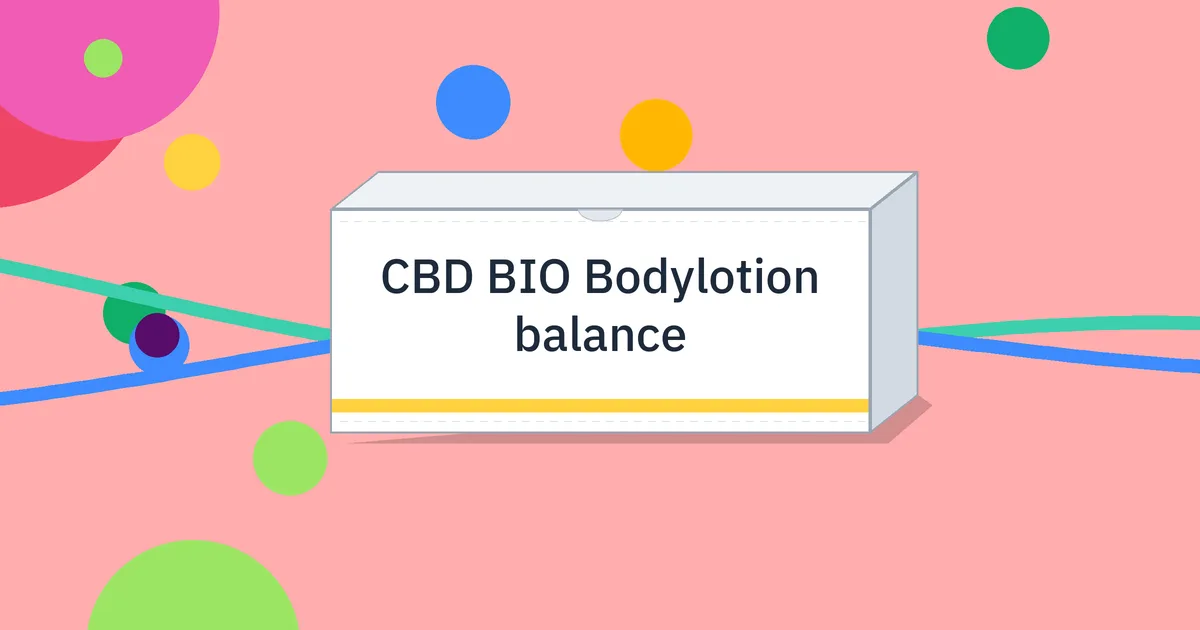 Symbolbild: Packung mit der Aufschrift CBD BIO Bodylotion balance (PZN 16871872) – Verfügbarkeit und Bezug in Apotheken in Frankfurt am Main
