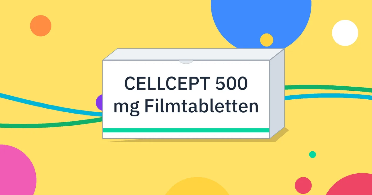 Symbolbild: Packung mit der Aufschrift CELLCEPT 500 mg Filmtabletten (PZN 10020328) – Verfügbarkeit und Bezug in Apotheken in Frankfurt am Main