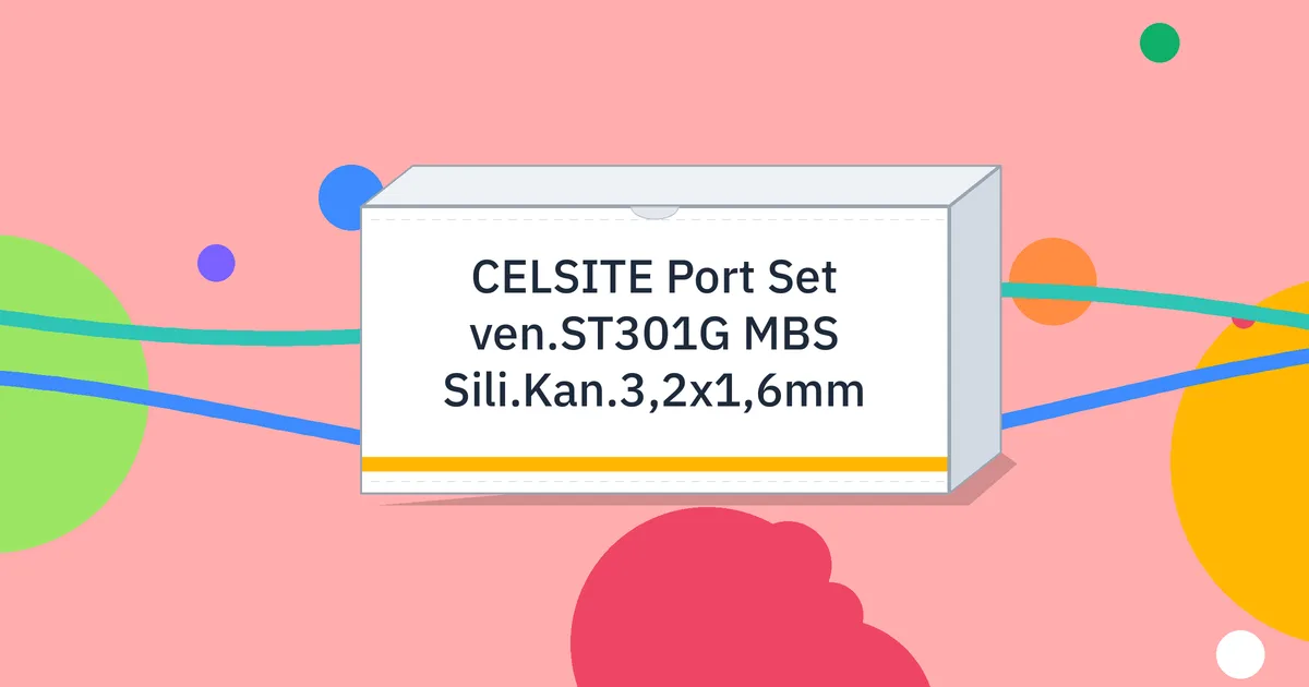 Symbolbild: Packung mit der Aufschrift CELSITE Port Set ven.ST301G MBS Sili.Kan.3,2x1,6mm (PZN 01057870) – Verfügbarkeit und Bezug in Apotheken in Frankfurt am Main