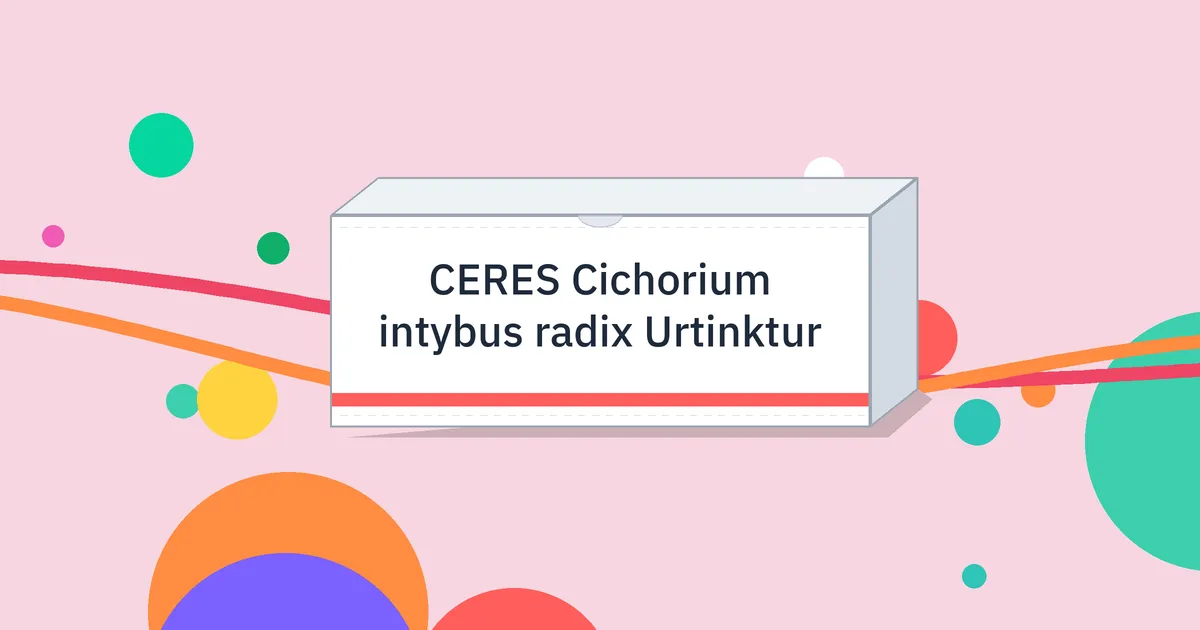 Symbolbild: Packung mit der Aufschrift CERES Cichorium intybus radix Urtinktur (PZN 12724909) – Verfügbarkeit und Bezug in Apotheken in Frankfurt am Main