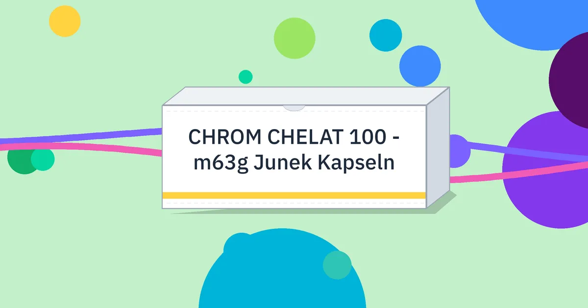 Symbolbild: Packung mit der Aufschrift CHROM CHELAT 100 -m63g Junek Kapseln (PZN 10304882) – Verfügbarkeit und Bezug in Apotheken in Frankfurt am Main