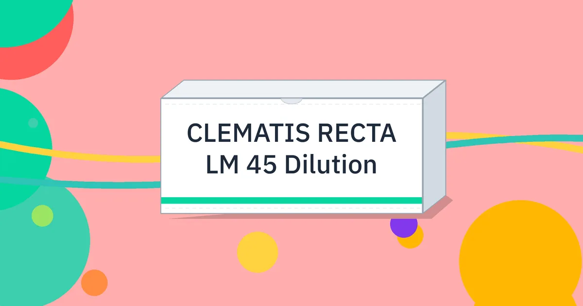 Symbolbild: Packung mit der Aufschrift CLEMATIS RECTA LM 45 Dilution (PZN 12822434) – Verfügbarkeit und Bezug in Apotheken in Frankfurt am Main