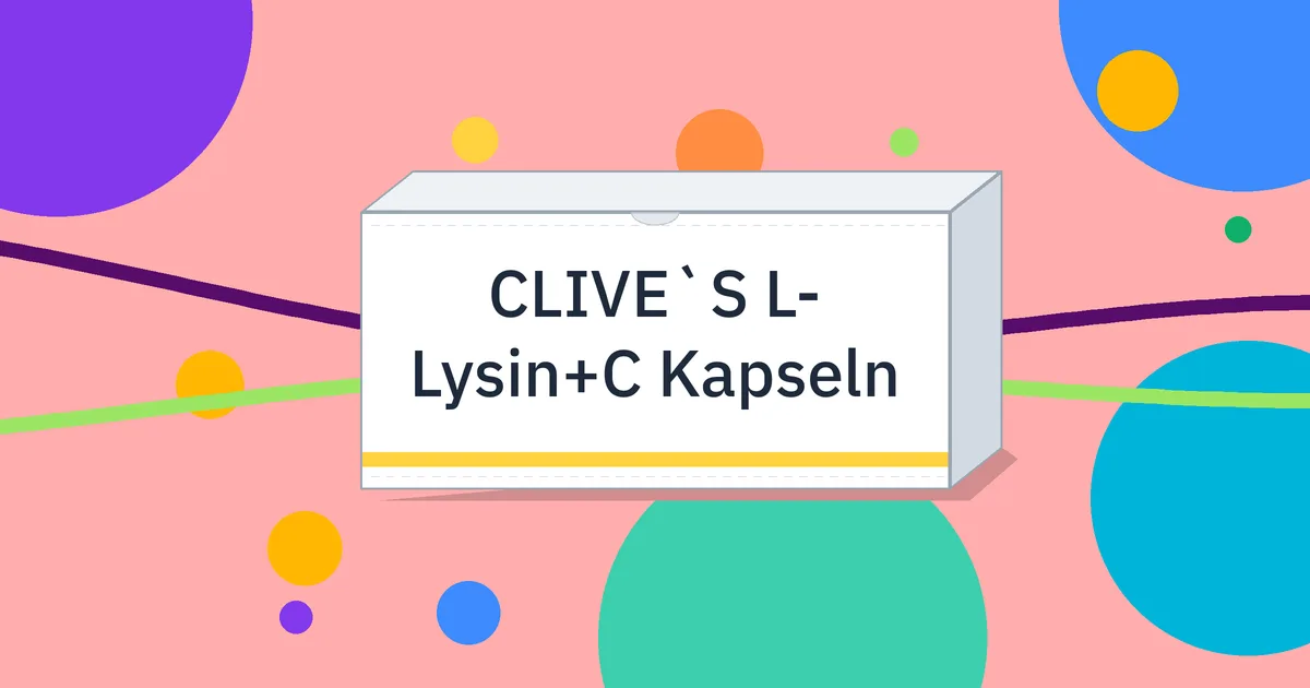 Symbolbild: Packung mit der Aufschrift CLIVE`S L-Lysin+C Kapseln (PZN 11856253) – Verfügbarkeit und Bezug in Apotheken in Frankfurt am Main