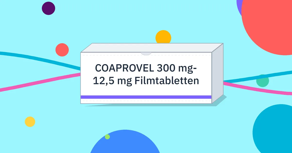 Symbolbild: Packung mit der Aufschrift COAPROVEL 300 mg-12,5 mg Filmtabletten (PZN 02766692) – Verfügbarkeit und Bezug in Apotheken in Frankfurt am Main