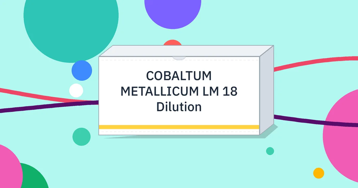Symbolbild: Packung mit der Aufschrift COBALTUM METALLICUM LM 18 Dilution (PZN 12823190) – Verfügbarkeit und Bezug in Apotheken in Frankfurt am Main