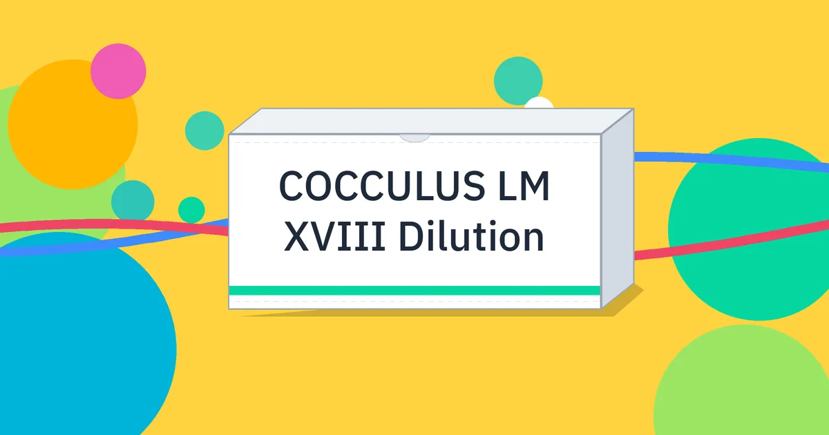 Symbolbild: Packung mit der Aufschrift COCCULUS LM XVIII Dilution (PZN 02668156) – Verfügbarkeit und Bezug in Apotheken in Frankfurt am Main