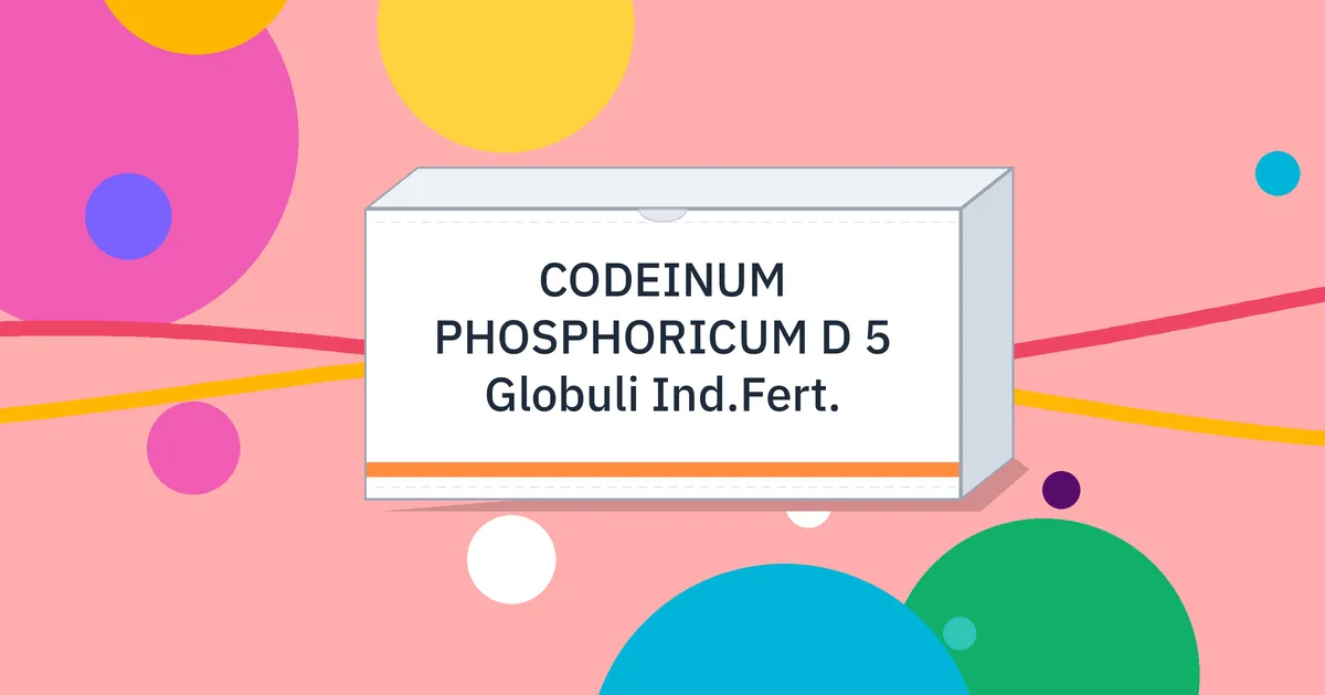 Symbolbild: Packung mit der Aufschrift CODEINUM PHOSPHORICUM D 5 Globuli Ind.Fert. (PZN 17706158) – Verfügbarkeit und Bezug in Apotheken in Frankfurt am Main