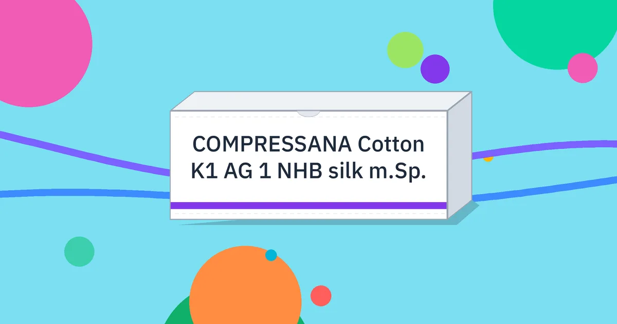 Symbolbild: Packung mit der Aufschrift COMPRESSANA Cotton K1 AG 1 NHB silk m.Sp. (PZN 11392753) – Verfügbarkeit und Bezug in Apotheken in Frankfurt am Main