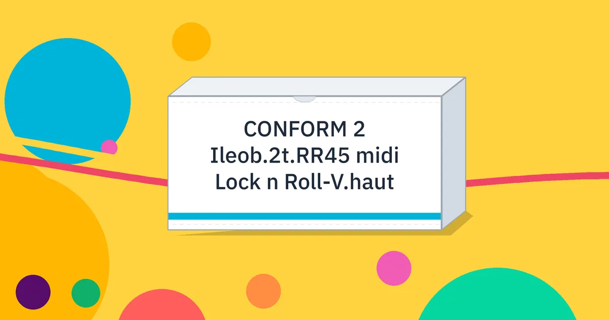 Symbolbild: Packung mit der Aufschrift CONFORM 2 Ileob.2t.RR45 midi Lock n Roll-V.haut (PZN 04009452) – Verfügbarkeit und Bezug in Apotheken in Frankfurt am Main