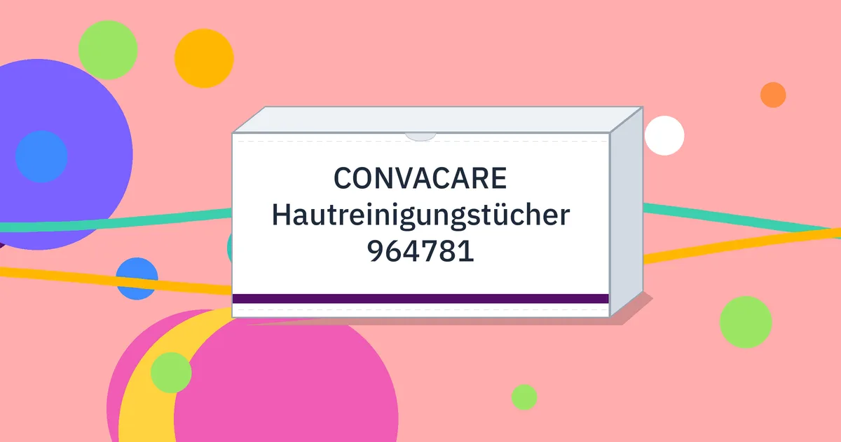 Symbolbild: Packung mit der Aufschrift CONVACARE Hautreinigungstücher 964781 (PZN 06180693) – Verfügbarkeit und Bezug in Apotheken in Frankfurt am Main