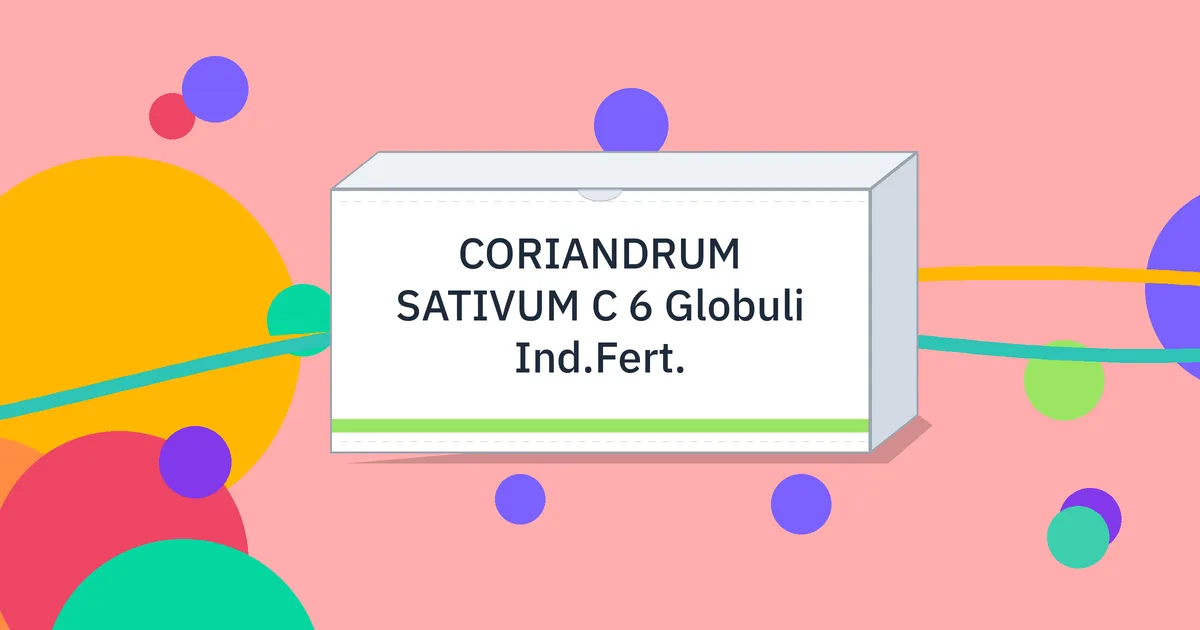 Symbolbild: Packung mit der Aufschrift CORIANDRUM SATIVUM C 6 Globuli Ind.Fert. (PZN 17729886) – Verfügbarkeit und Bezug in Apotheken in Frankfurt am Main