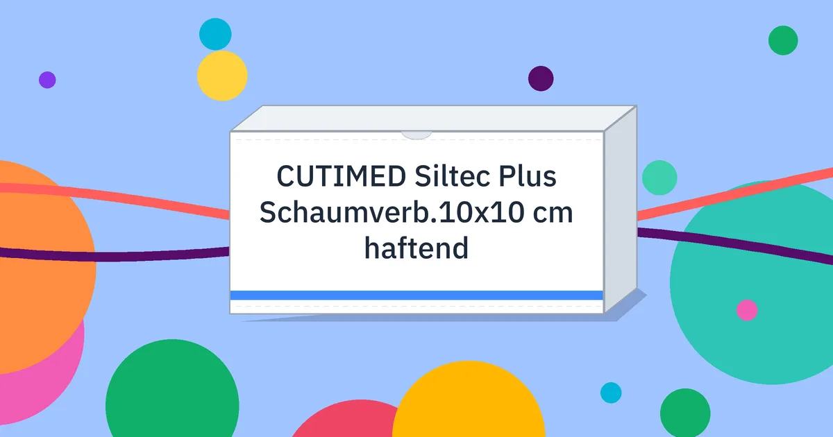 Symbolbild: Packung mit der Aufschrift CUTIMED Siltec Plus Schaumverb.10x10 cm haftend (PZN 10204229) – Verfügbarkeit und Bezug in Apotheken in Frankfurt am Main