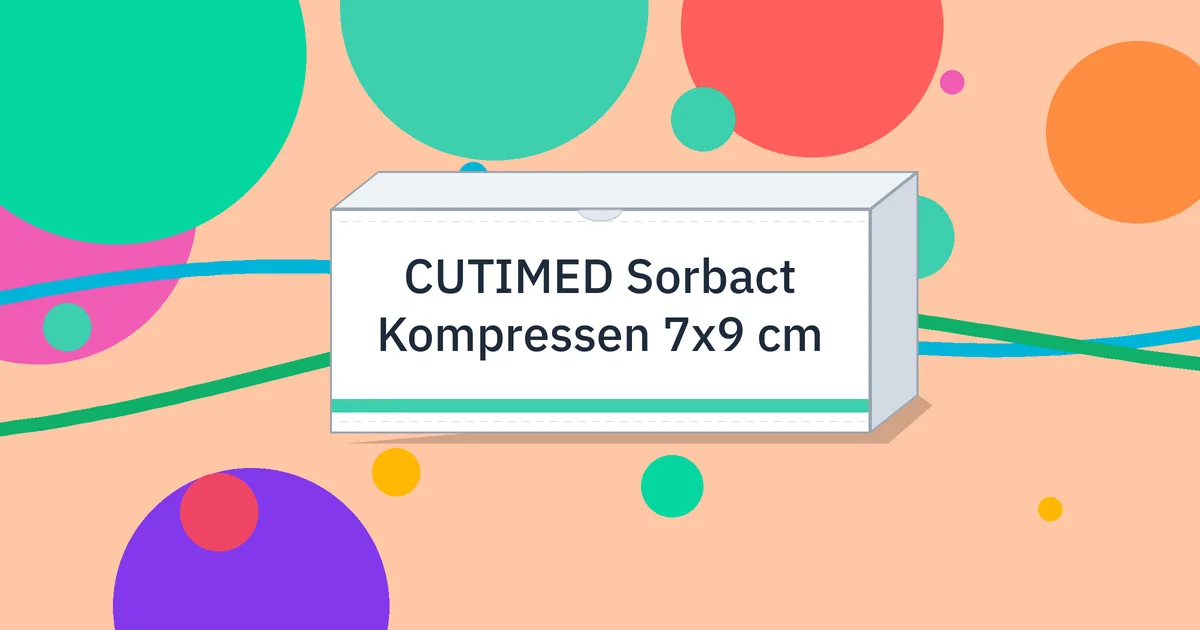 Symbolbild: Packung mit der Aufschrift CUTIMED Sorbact Kompressen 7x9 cm (PZN 16655803) – Verfügbarkeit und Bezug in Apotheken in Frankfurt am Main