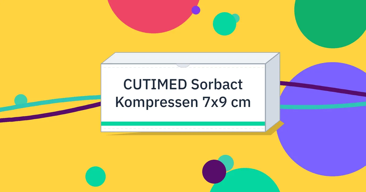 Symbolbild: Packung mit der Aufschrift CUTIMED Sorbact Kompressen 7x9 cm (PZN 18126635) – Verfügbarkeit und Bezug in Apotheken in Frankfurt am Main