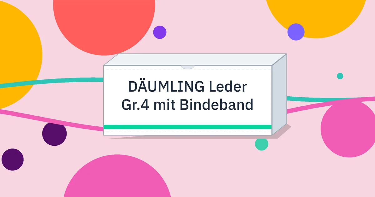 Symbolbild: Packung mit der Aufschrift DÄUMLING Leder Gr.4 mit Bindeband (PZN 05467168) – Verfügbarkeit und Bezug in Apotheken in Frankfurt am Main
